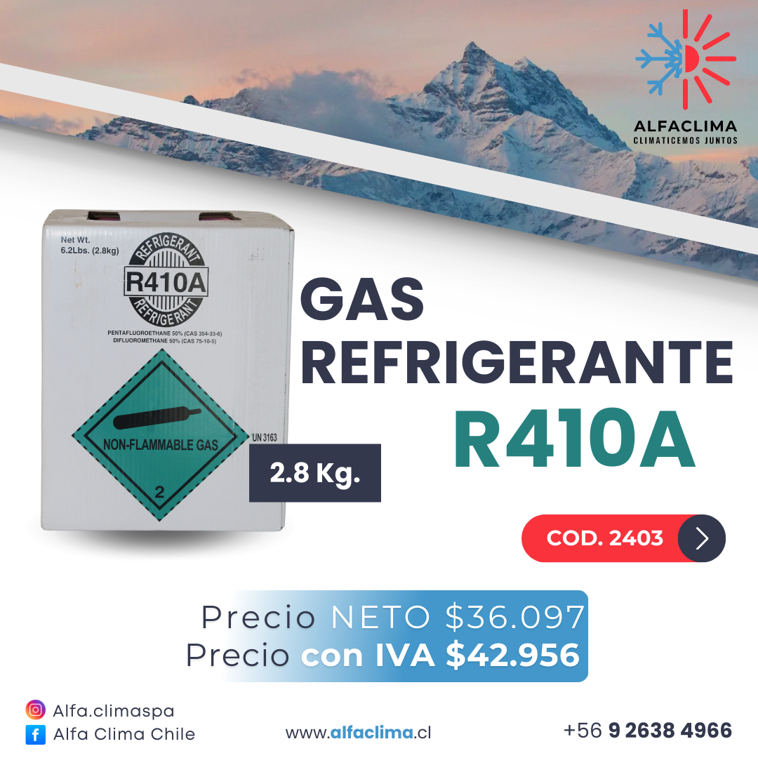 GAS REFRIGERANTE R410 – 2,8KG – Alfa Clima